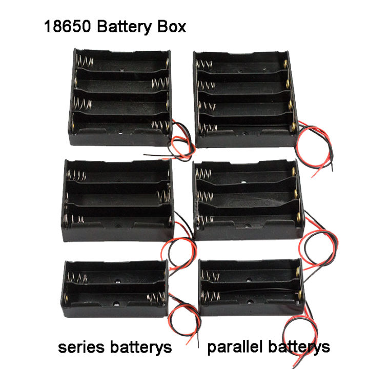 18650 Size 1/2/3/4 Slot Battery Holder Storage Box Case Series Parallel ...