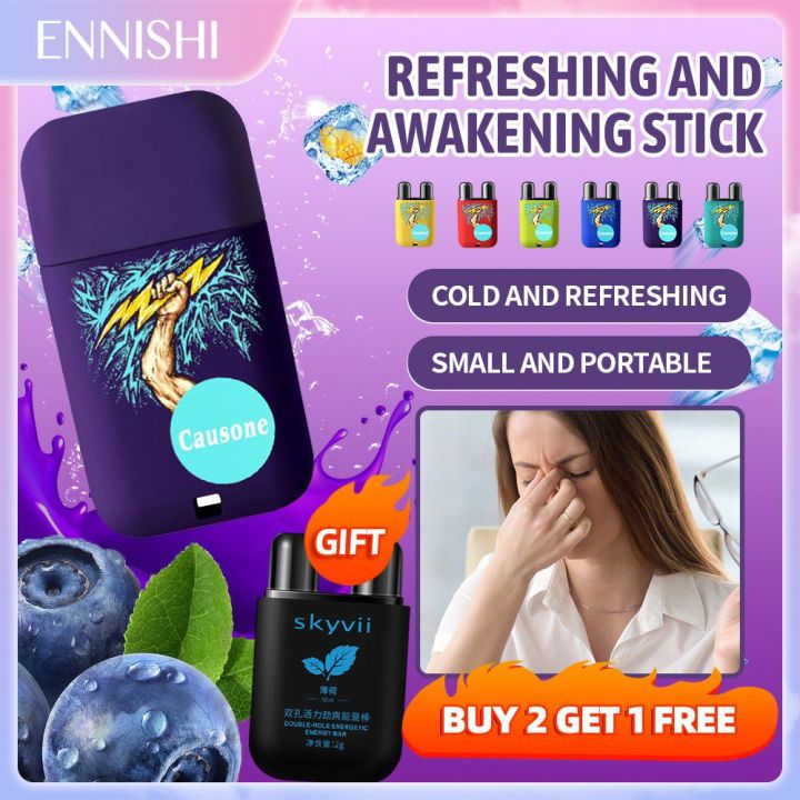 ENNISHI 【Buy 2 Get 1 Free】Causone Double Hole Vital Oil Energy Bar With Lanyard Cleansing Nasal ...