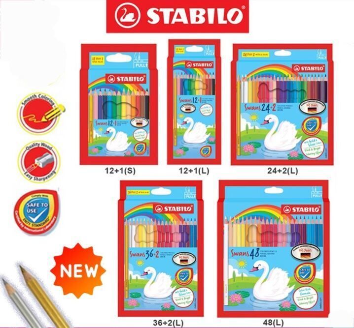 Stabilo Swan Colour Pencil Set of 12's/ 24's/ 36's/ 48's 2021 NEW Set ...