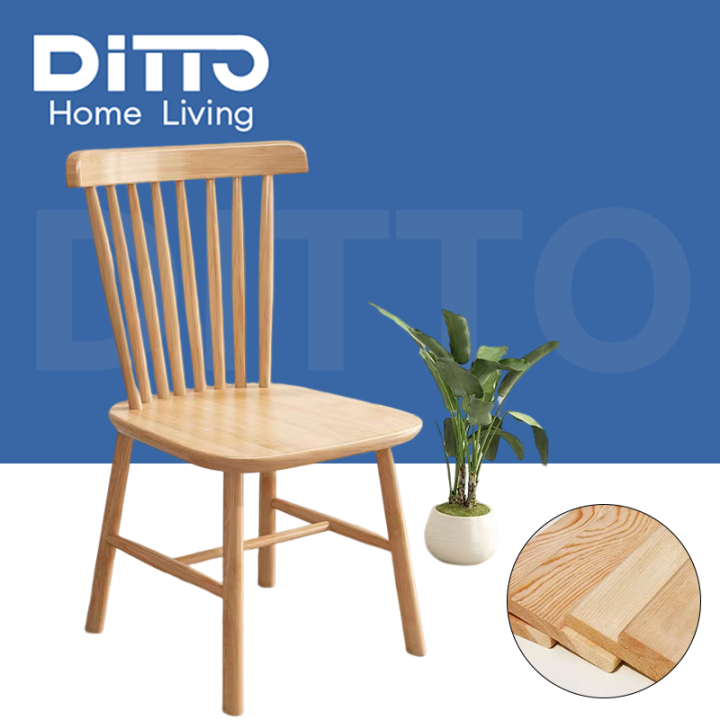 Ditto Solid Wood Dining Chair Wooden Chair for Restaurant 100KG Loading ...