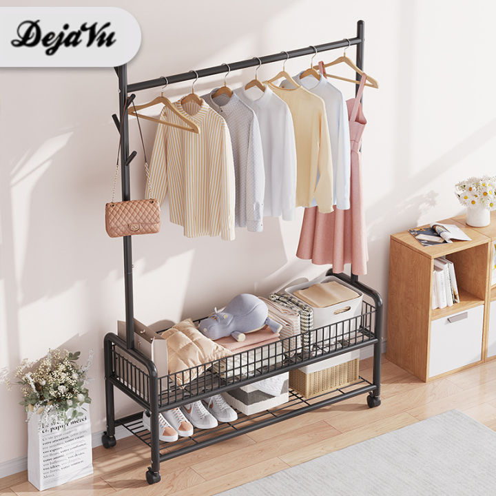 Dejavu Stand Hanger Roda Rak Gantungan Baju Besi Storage Organizer ...
