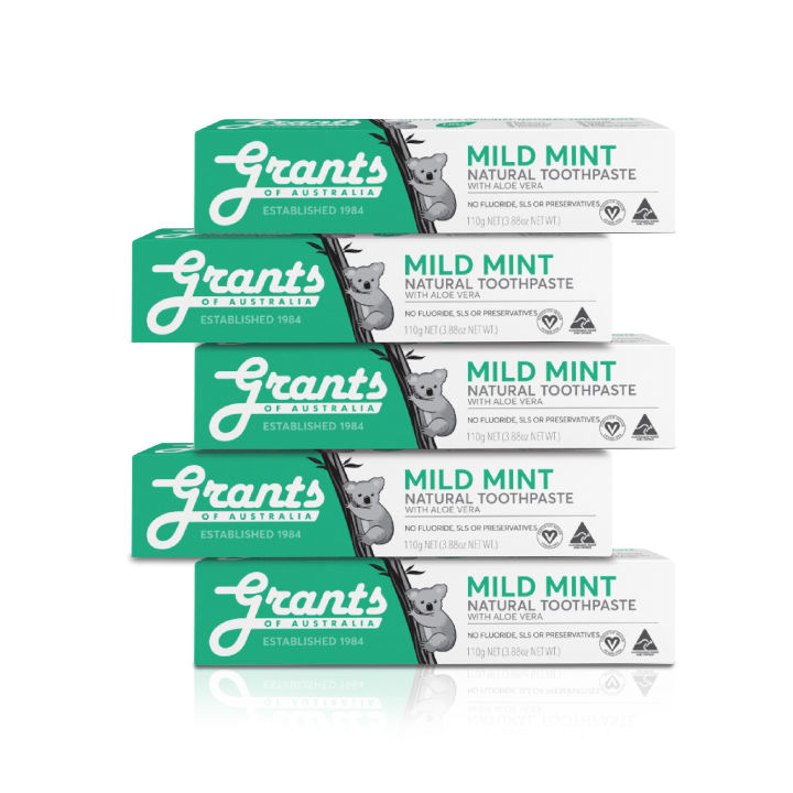 Grants of Australia Mild Mint Toothpaste With Aloe Vera (5x110g ...