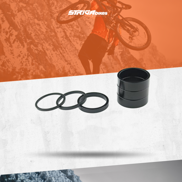 Bike Headset 5pcs 5mm Bicycle Aluminium Alloy Handlebar Stem Spacers Fit Headset Spacers 1 1/8