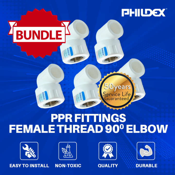 PHILDEX BUNDLE PROMO PPR Fittings - Female Thread 90 Elbow (20x1/2 ...