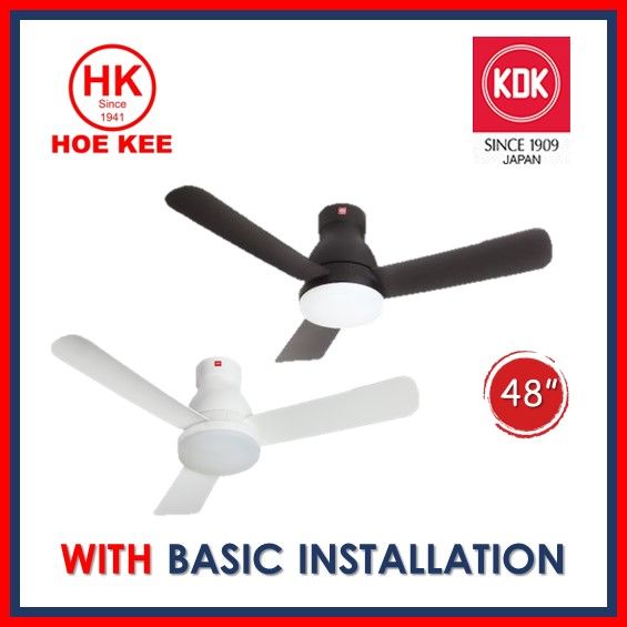 KDK U48FP 48 Ceiling Fan (Black / White) *WITH BASIC INSTALLATION ...