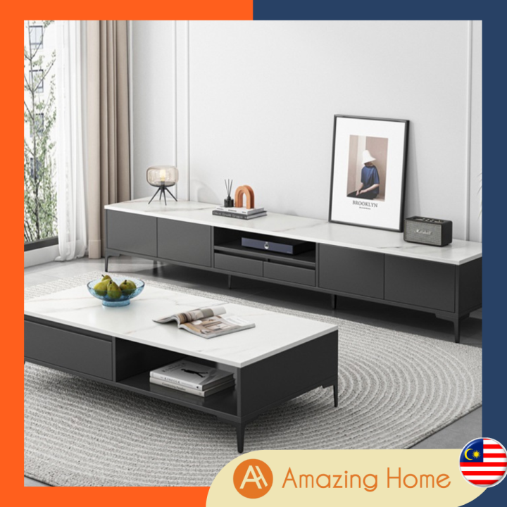 AmazingHome 200cm / 180cm / 160cm TV Cabinet + Coffee Table Set ...