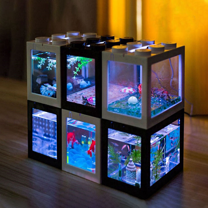 Pety Box Mini Aquarium Fish Box Betta Tank Aquarium Ocean Micro ...