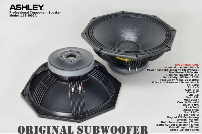 Speaker Subwoofer ASHLEY L18-1000A - 18 inchi suara mantap | Lazada ...