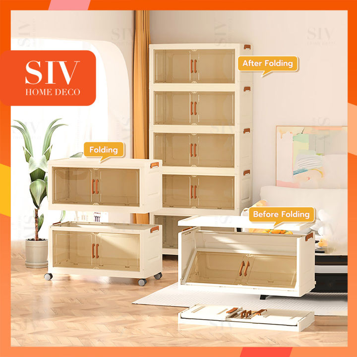 SIV 38-80cm Plastic Folding Storage Cabinet Organizer Foldable Gap ...