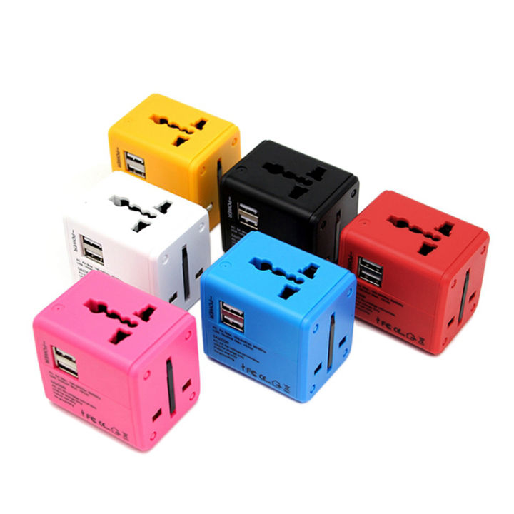 Universal Travel Adapter Multiple Color Power Adapter with 2.1a USB ...