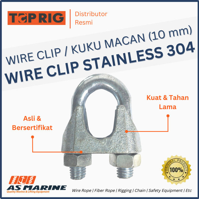 Wire Clip / Kuku Macan / Klem Sling Stainless 304 TOPRIG 10 mm | Lazada ...