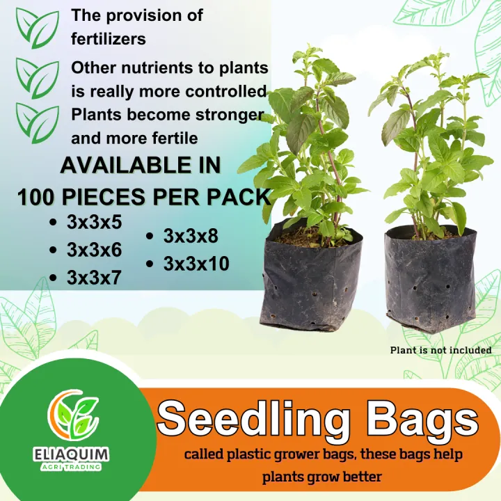 100pcs per PACK 3x5, 3x6 , 3x8 and 3x10 Plastic Seedling bag / Grow Bag ...