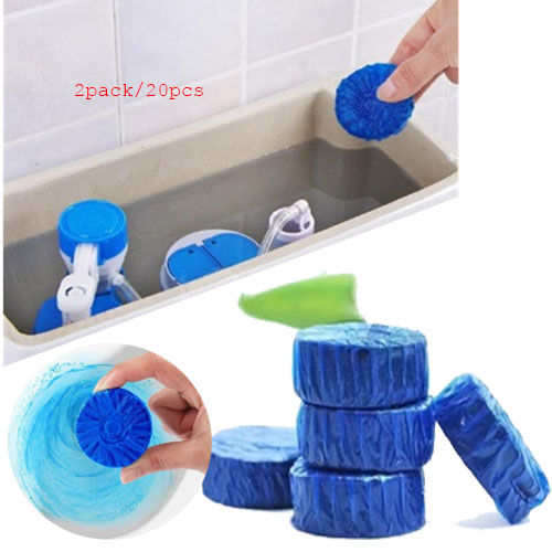 2Pack/20Pcs Lot Toilet Disinfection Cleaner Sanitizer Tablets for ...