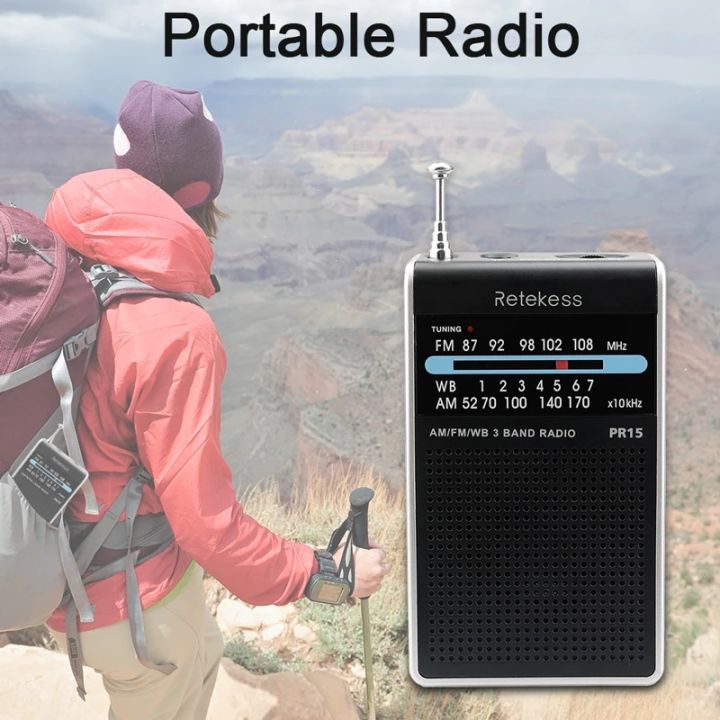Retekess PR15 Pocket NOAA Weather Radio, AM FM Radio Portable, Little ...