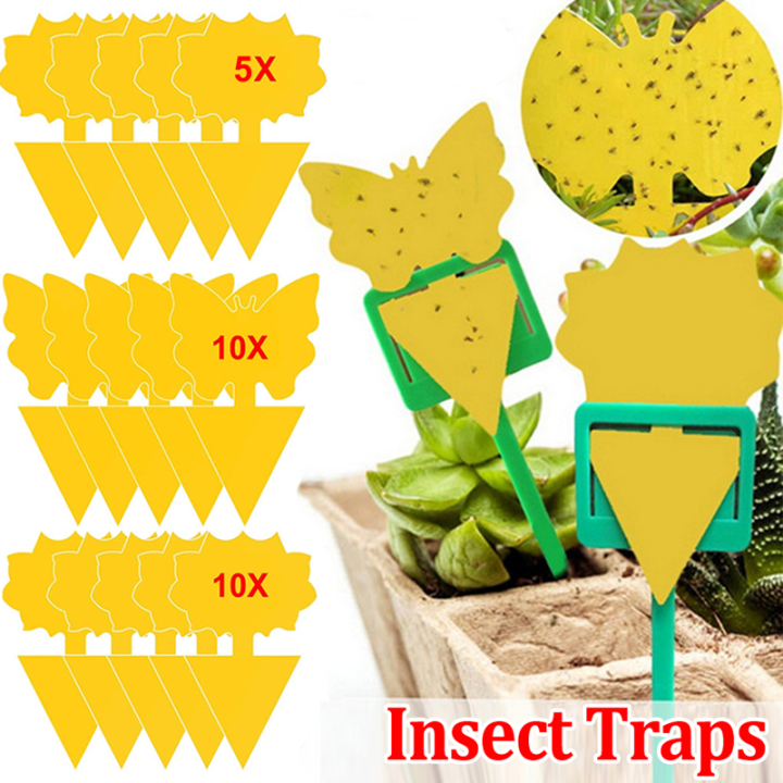 2/5/10PCS Double-sided Sticky Traps Multiple Flying Insect Catching ...
