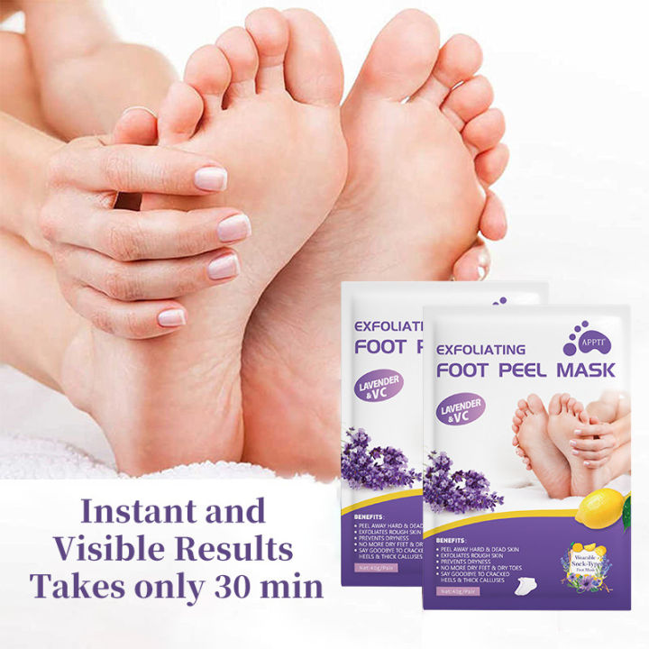 Foot Peel Mask 5 Packs， Exfoliator Peel Off Calluses Dead Skin Callus ...