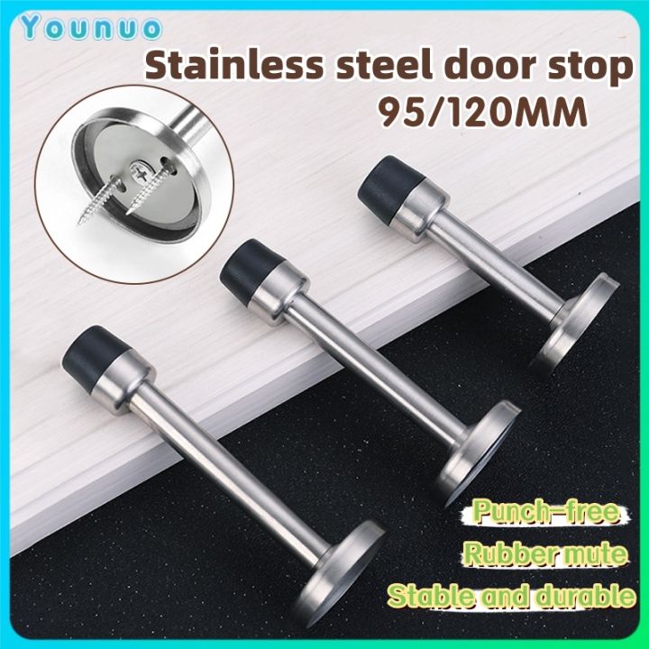 Stainless Steel Door Stop Bedroom Door Anti-collision Rubber Wall Frame ...