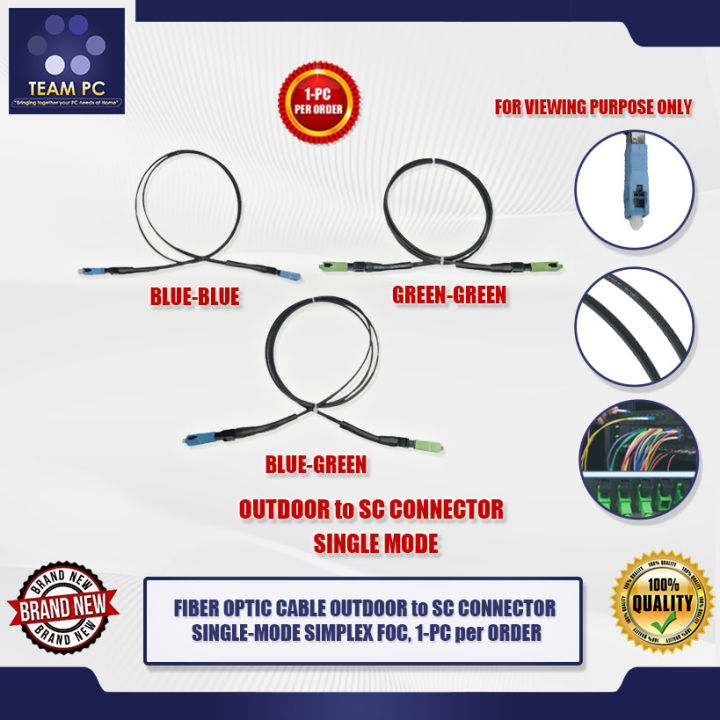 TEAMPC FIBER OPTIC CABLE OUTDOOR to SC CONNECTOR SINGLE-MODE SIMPLEX ...