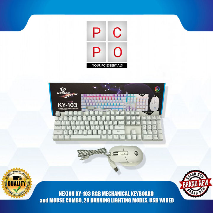 NEXION KY-103 RGB MECHANICAL KEYBOARD and MOUSE COMBO, 20 RUNNING ...