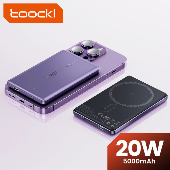 Toocki 5000mAh Wireless Magnetic Fast Charging Powerbank Strong Magnet ...