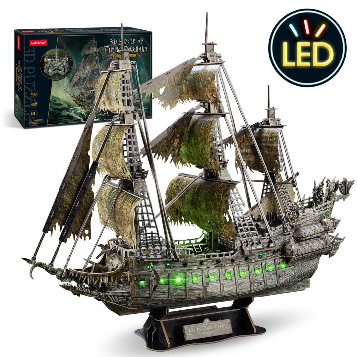 CubicFun 3D Puzzles Ship from PL/US/RU LED Flying Dutchman Pirate Ship ...