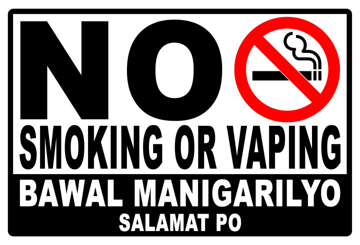 SIGNAGE NO SMOKING VERSION 2 PVC TYPE WATERPROOF AND NON-FADING | Lazada PH