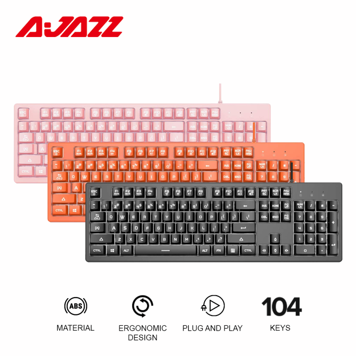 Ajazz Douyu DKS100 USB Wired 104 Keys Membrane Keyboard Monochromatic ...