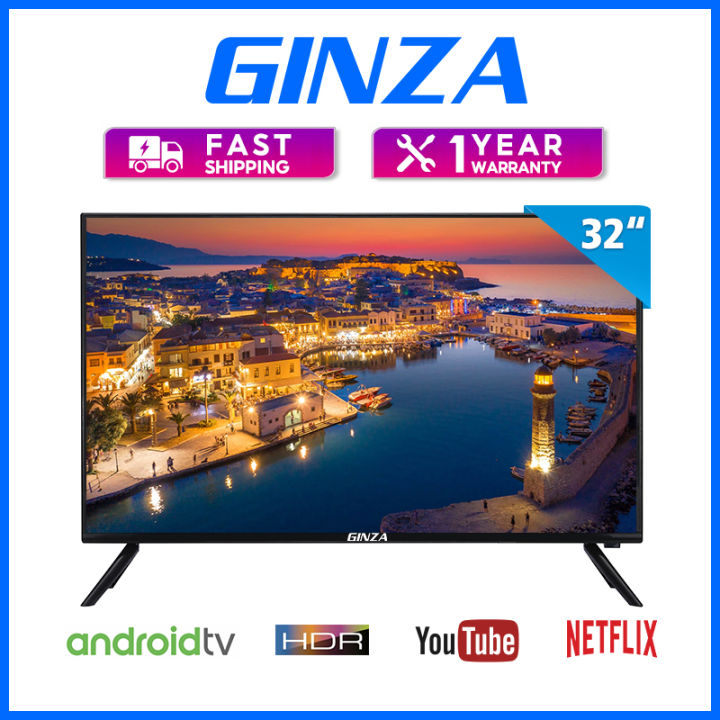 GINZA Smart TV 32 inch & 40 inch Ultra-thin HD LED Android TV with wall Bracke Flat Screen HDMI ...