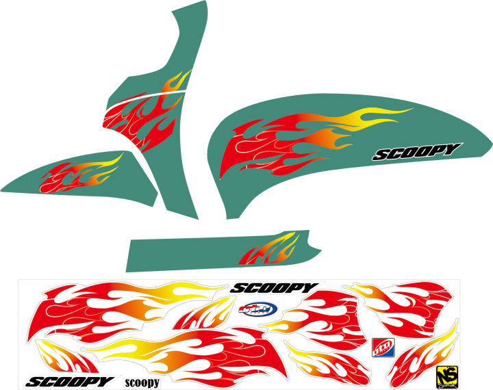 STRIPING SCOOPY LIS BAHAN BENING TRANSFARAN STICKER POLET API STICKER ...