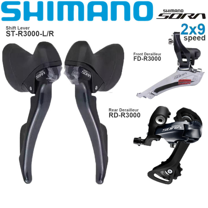 Shimano SORA R3000 Groupset 2x9 Speed Road Bike R3000 Shifter Front ...