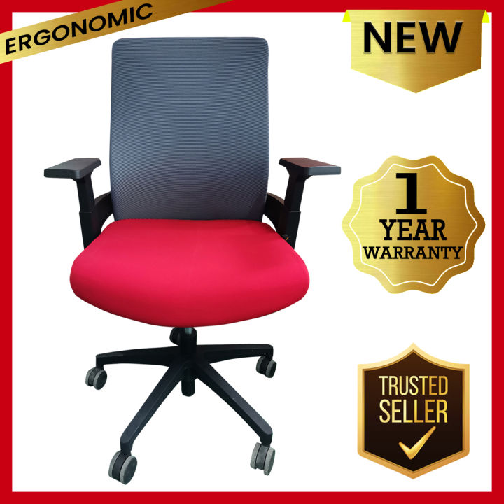 Ofix Deluxe-F10 High Back Fabric Chair (Red) | Lazada PH