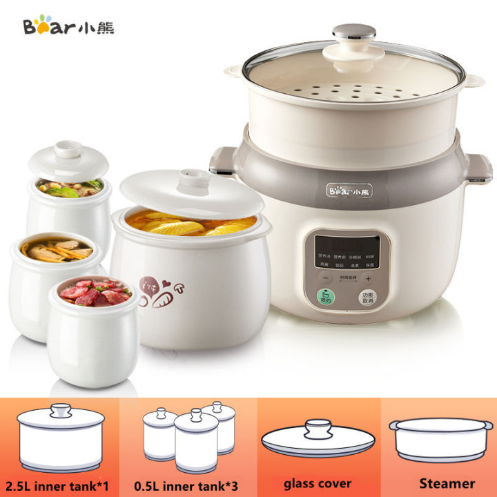 Real Stock in Malaysia 】 Bear Automatic Electric Low Cooker Ceramic Pot ...