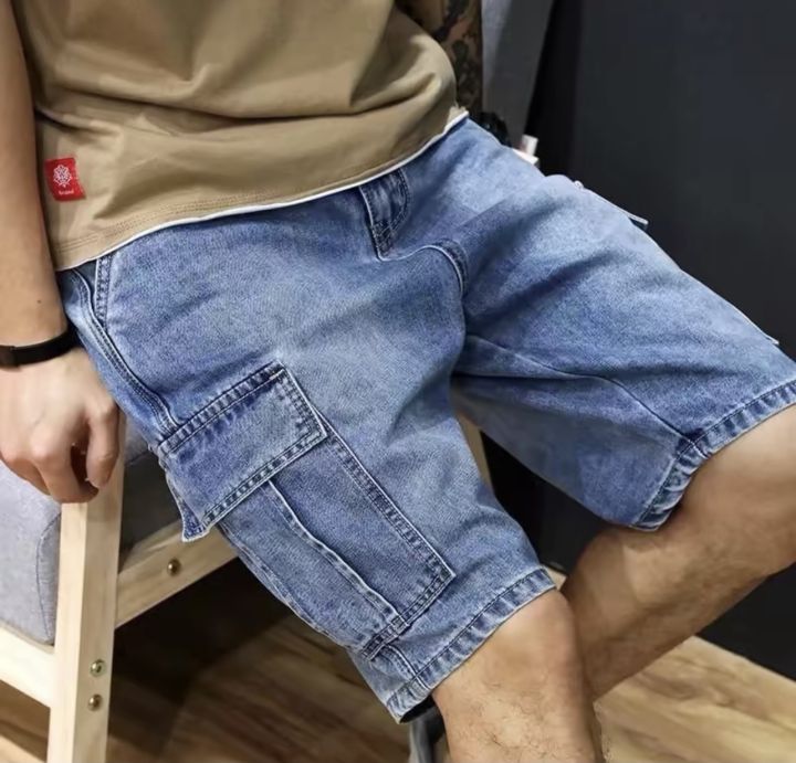 Mens Fashion good quality six pocket cargo denim maong shorts for mens ...