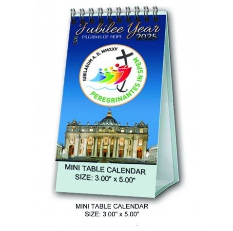 Jubilee Year Calendar 2025 - Mini Table/Tent Calendar 3 x 5" PLIGRISM ...