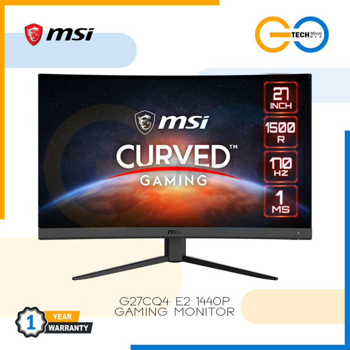 MSI G27CQ4 E2 27" 170Hz WQHD 1440P 1ms Curved Gaming Monitor | Lazada PH