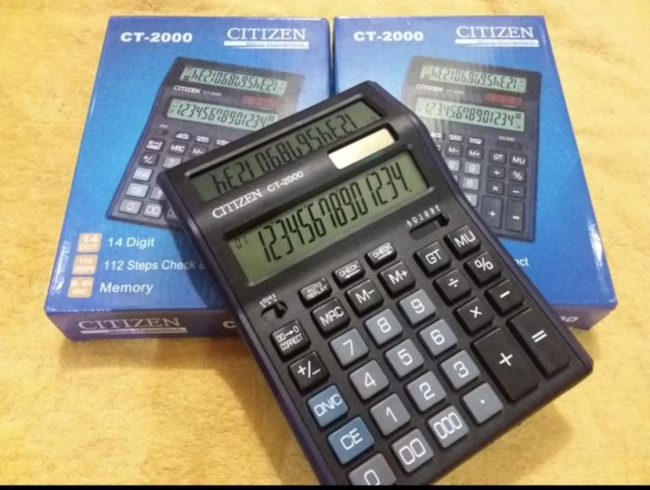 CITIZEN CT-2000 Calculator 2 Display Layar LCD / Kalkulator 12 Digits ...