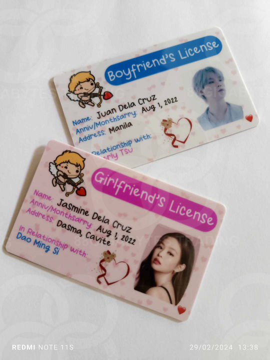 Girlfriend License Boyfriend License Couples Lovers Card Personalized ...