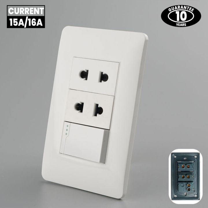 Switch Socket Wide series universal outlet Wall socket 1gang 2gang 3gang outlet Switch Plate 3G ...