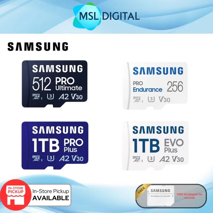 Samsung Micro SD Card with SD Adapter PRO ULTIMATE | PRO ENDURANCE ...