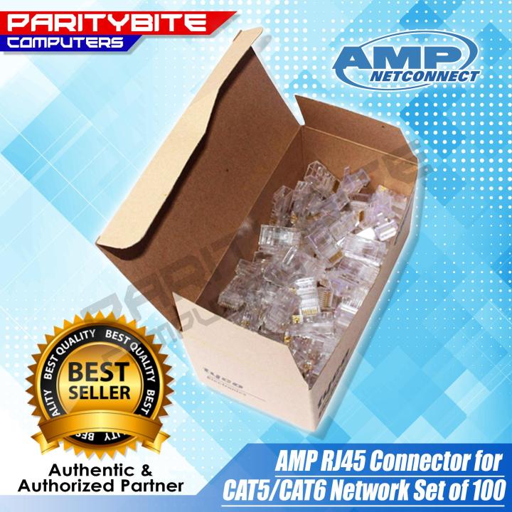 AMP RJ45 Connector for CAT5/CAT6 Network Set of 100 | Lazada PH
