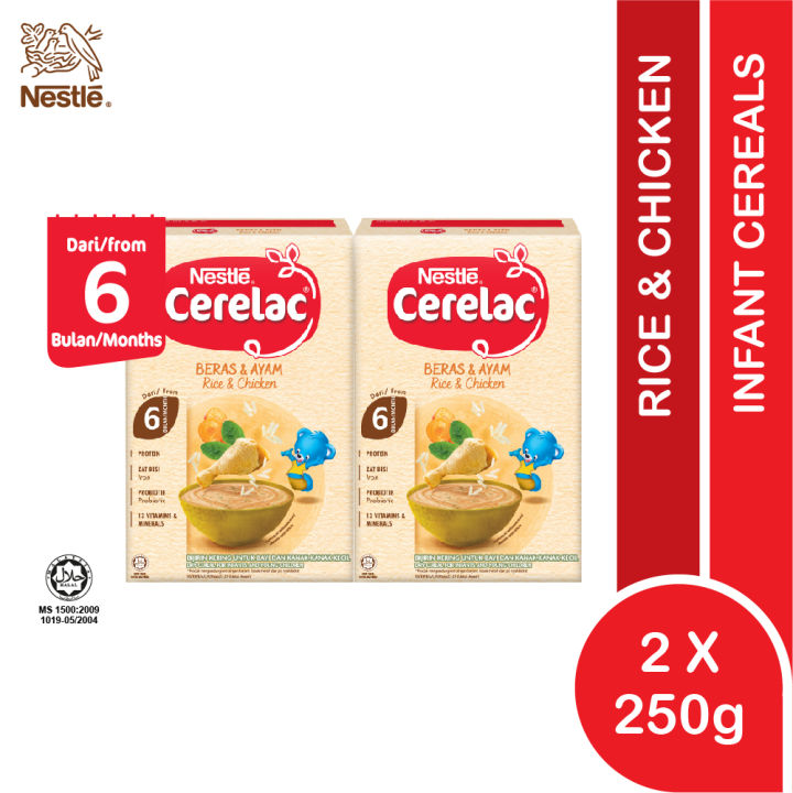 (SET 2 UNIT) CERELAC Infant Cereals Rice & Chicken 250g | Lazada