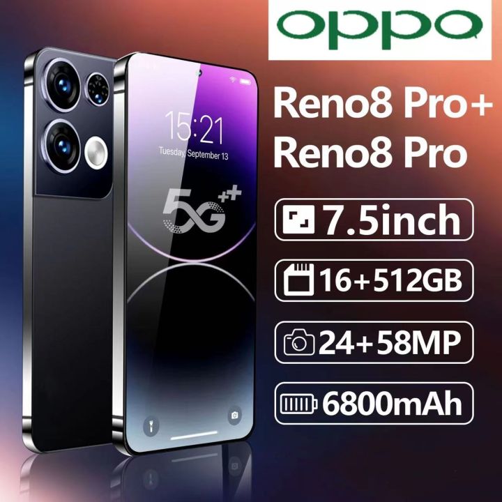 【COD】0PP0 Smartphone 7.5 Full Screen na Mobile Phone Dual SIM 58MP AI ...