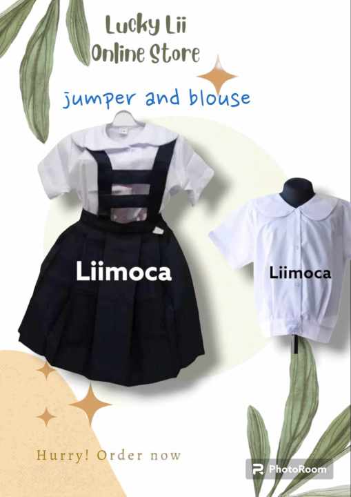 Affive Standard School Uniform for Girls DepEd Uniform Jumper Skirt and ...