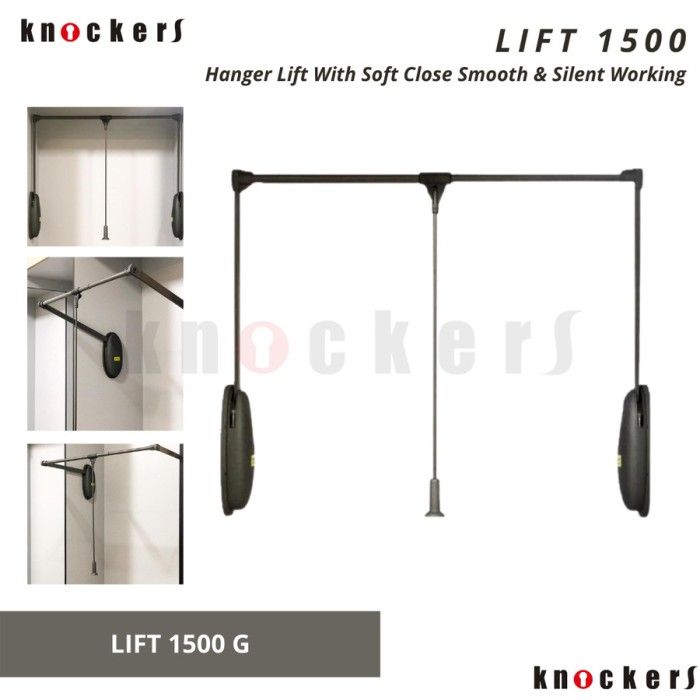 GSID HANGER LIFT WITH SOFT CLOSE / LIFT 1500 / KNOCKERS | Lazada Indonesia