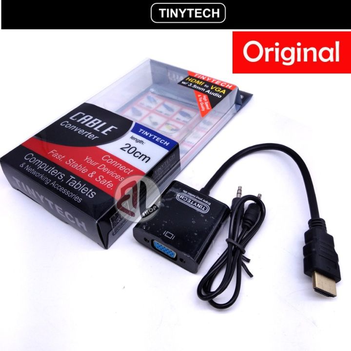 Official TinyTech HDMI TO VGA Video Converter Cable With 3.5mm Audio Cable | Lazada