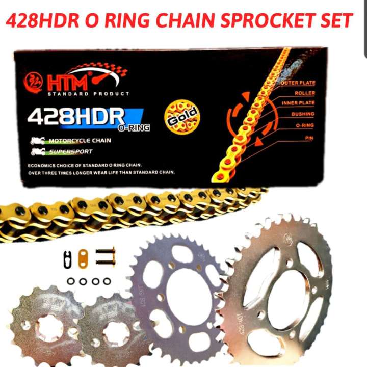 Y15ZR FZ150 FZ150i YAMAHA 428 428HDR SPROCKET SET ORING O RING O RING CHAIN HTM FIREKING Y15 ZR FZ 150 Y15V2 Y15 V2 Lazada