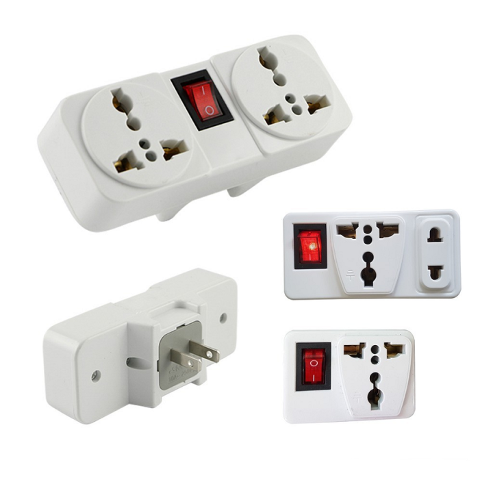 3-way Universal Power Plug Dual Socket Adapter with Switch 1 pc | Lazada PH