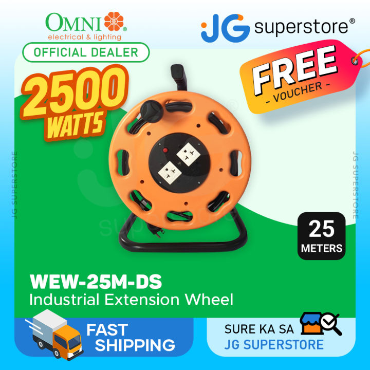 OMNI 2500W 10A 220V 25 Meters Heavy Duty Extension Wheel Cable for ...