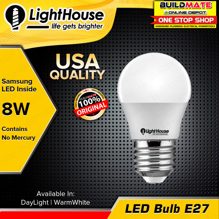 BUILDMATE LIGHTHOUSE LED Bulb E27 (PREMIUM) 8W A60 DAYLIGHT WARM WHITE ...