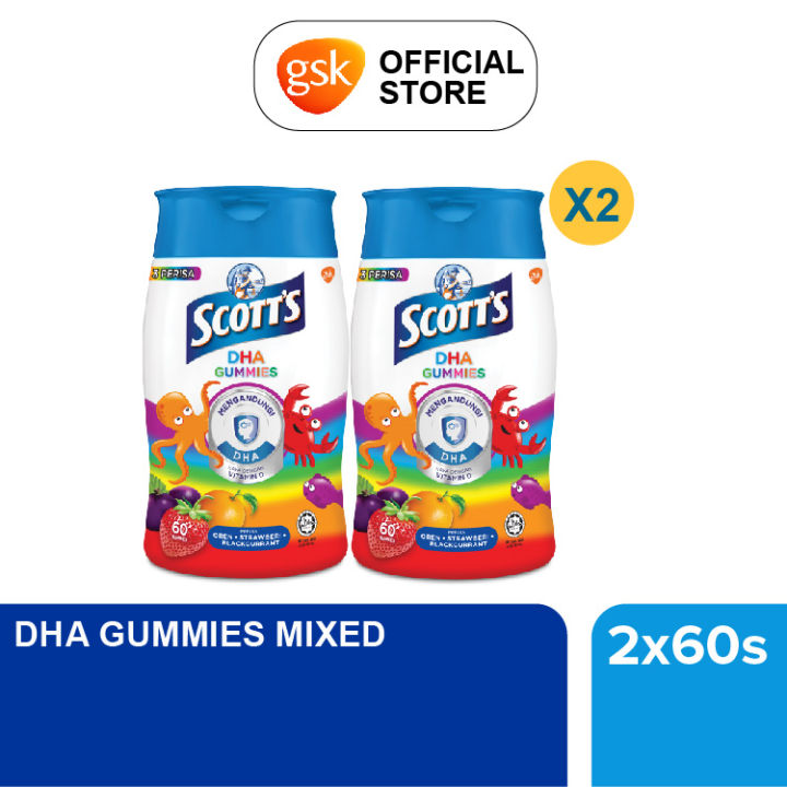 [Bundle of 2] Scott's DHA Chewable Gummies - Rainbow (Assorted) (60's x ...
